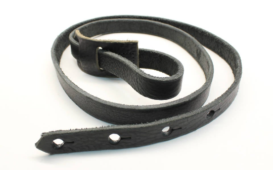 F Style Mandolin Strap Made With Black Leather - Rusty Knuckles
